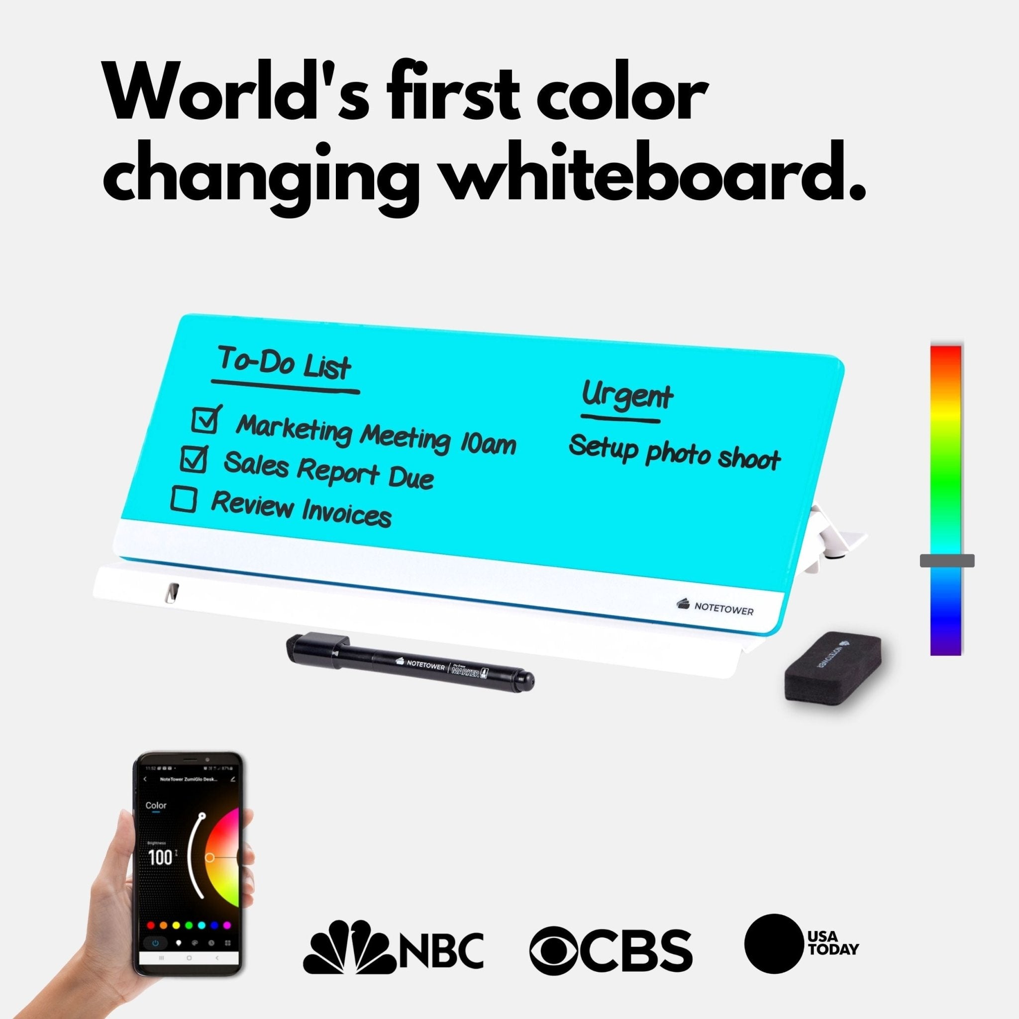 Zumiglo Ultra · LED Color Changing Desktop Whiteboard – NOTETOWER