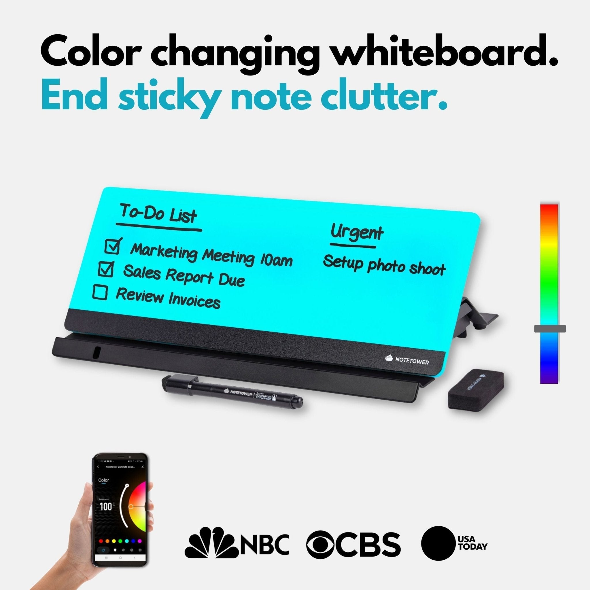 Zumiglo Ultra · LED Color Changing Desktop Whiteboard – NOTETOWER
